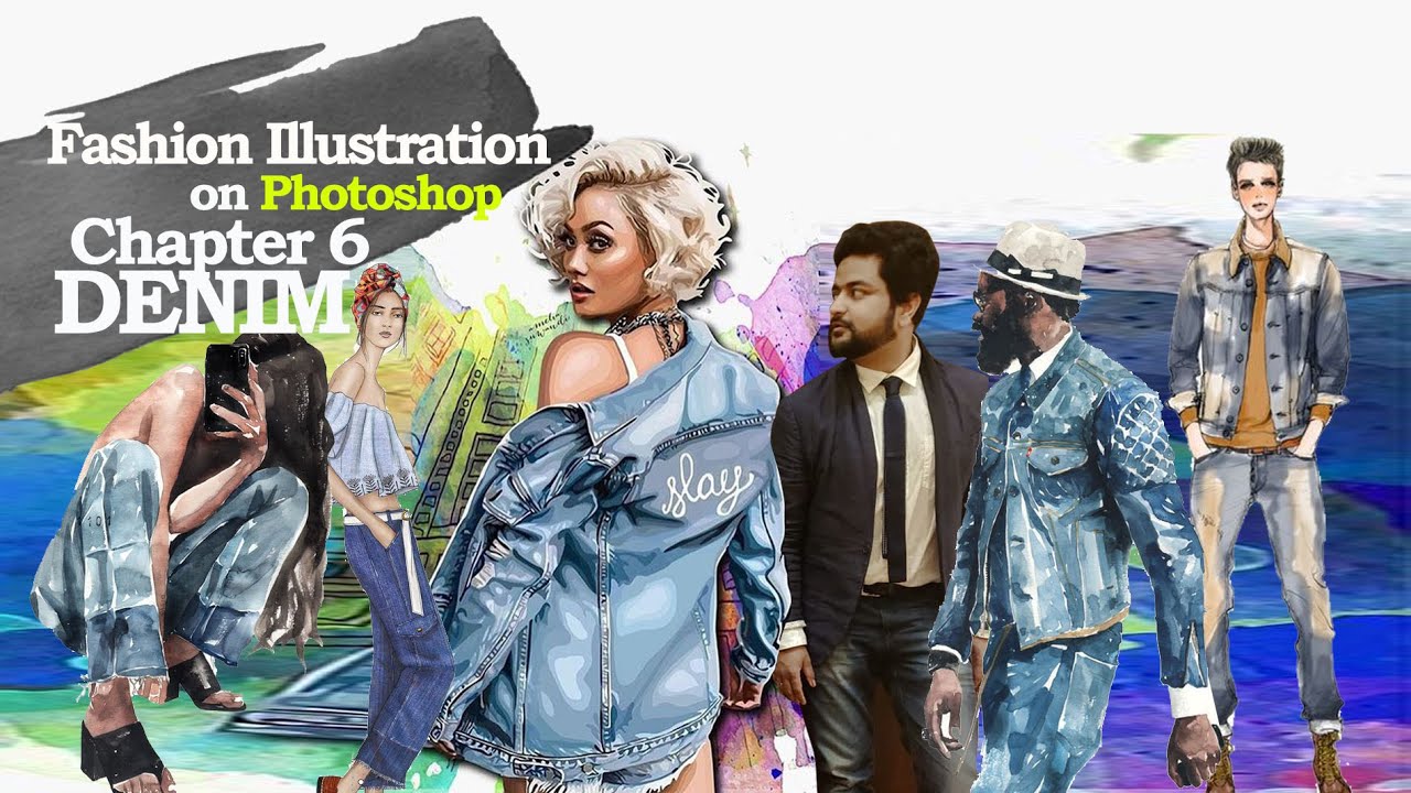 Fashion illustration Chapter 6 Denim Basic Rendering - YouTube