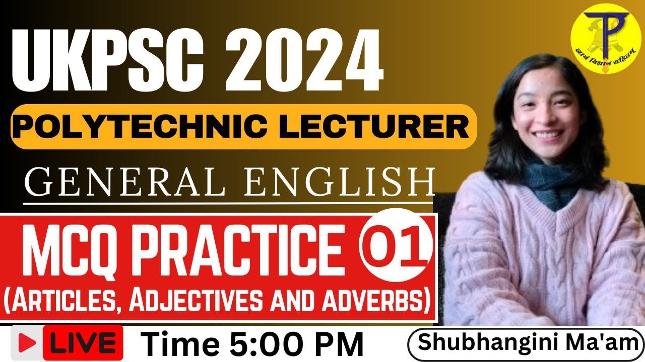General English | MCQ Practice 01 | By - Shubhangini Ma'am | Tech Pathshala - YouTube
