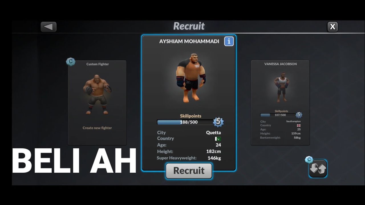 Recruit player mma manager & campaign fight - YouTube