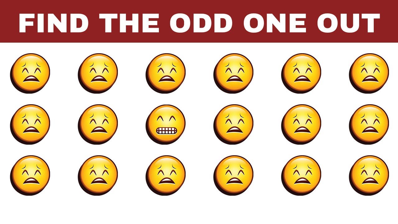 Can You Find the Odd One Out in These Pictures | Find The Odd Emoji One ...