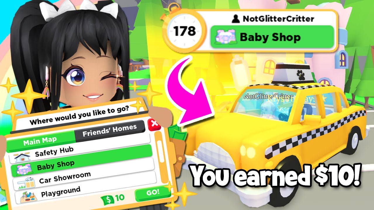 *TAXI JOB* How To GET RICH & EARN BUCKS in ADOPT ME UPDATE (roblox ...