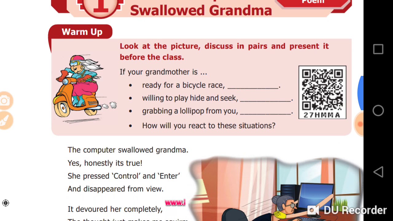 General English 7th new book. Poem 1. The computer swallowed Grandma ...