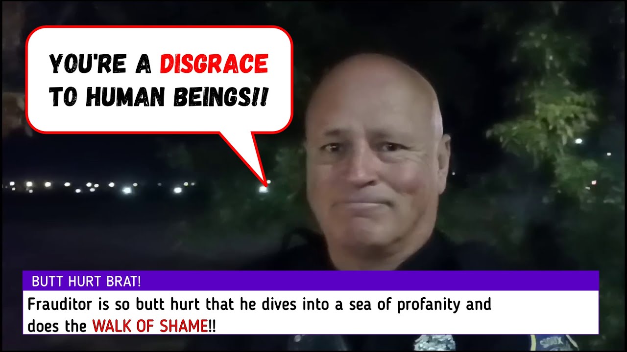 Frauditor gets so butthurt from officer that he can barely do his walk ...