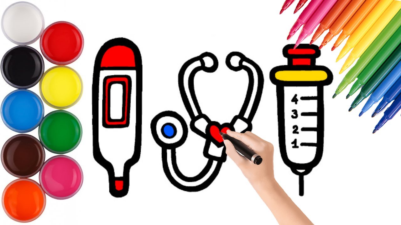 Doctor Supplies Drawing | Draw Doctor Accessories | How to draw a ...