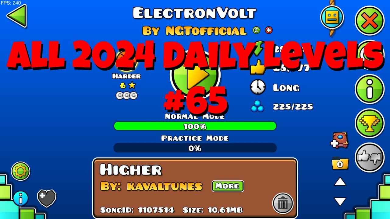 Completing Every Daily Level of 2024 - Day 65: ElectronVolt By NGTofficial - YouTube