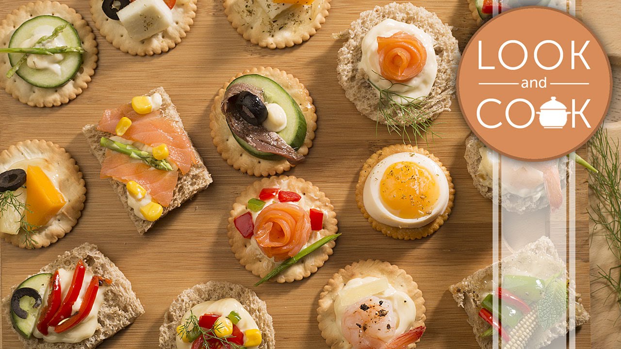 Veg. Canapés Recipe - Look and Cook step by step recipes | How to cook ...