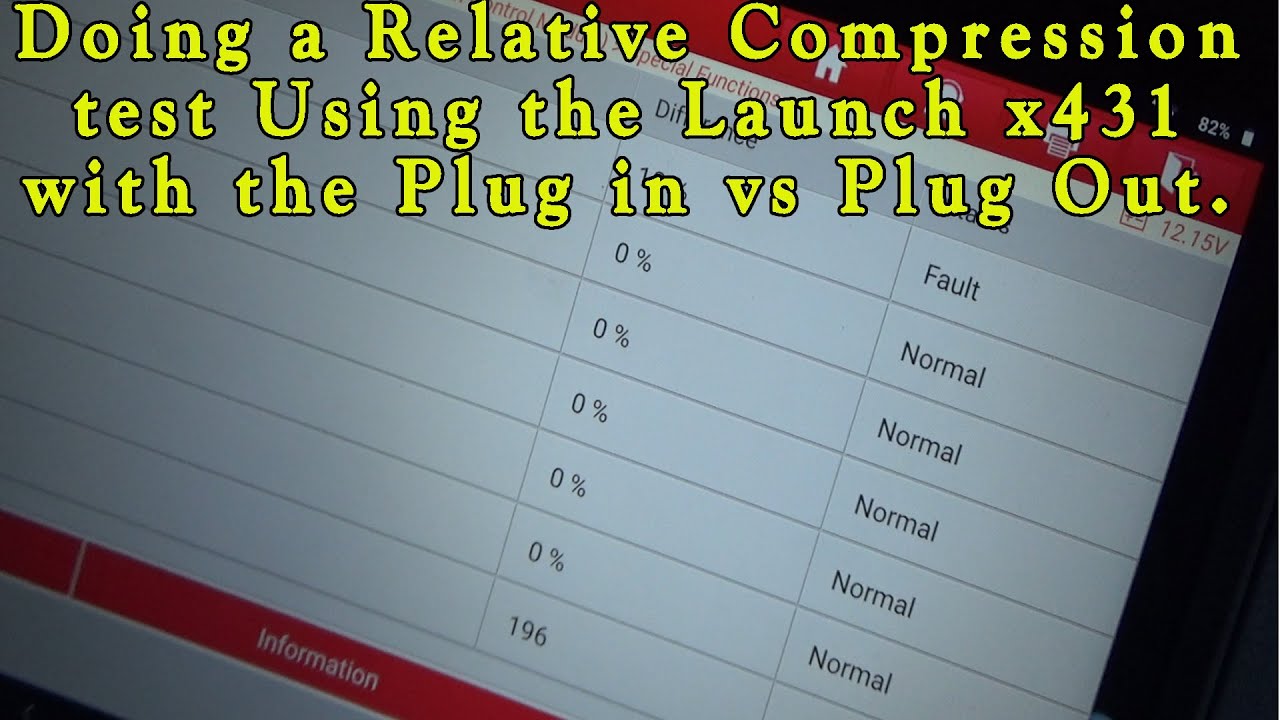 Doing a Relative Compression test using the Launch x431 with Spark Plug ...
