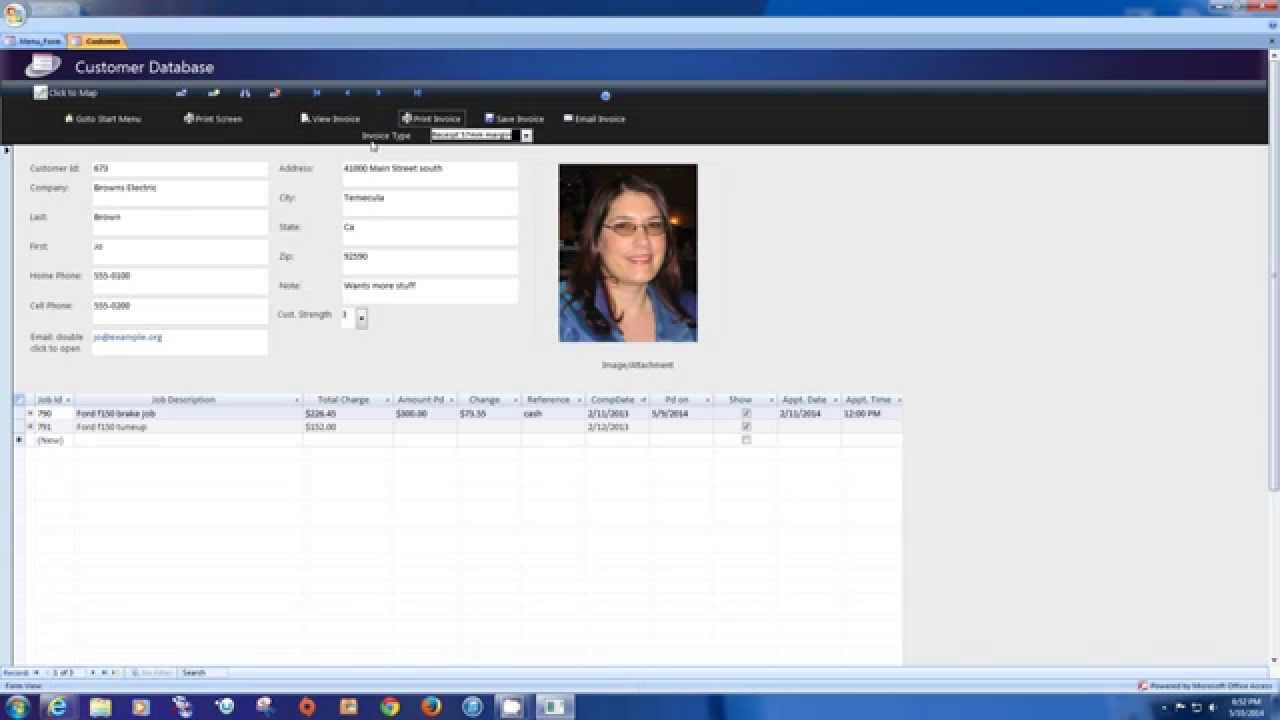 Customer Database with Invoice Appointment Book and POS - YouTube