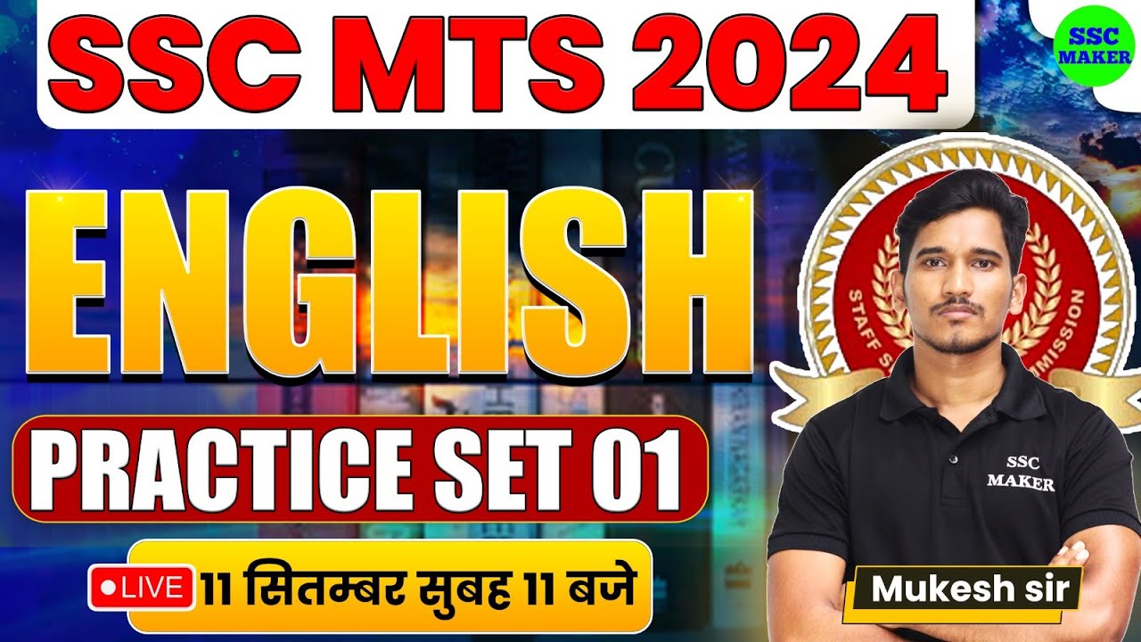 SSC MTS 2024 | SSC MTS English Practice Set #1 | SSC MTS English PYQ's ...