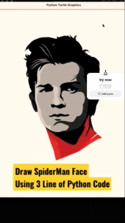 Draw Spider Man Face using 3 line of python code #shorts #coding # ...