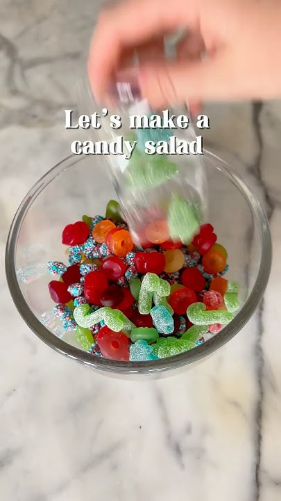 Come make a candy salad with us! #candysalad #candysatisfyingvideos # ...