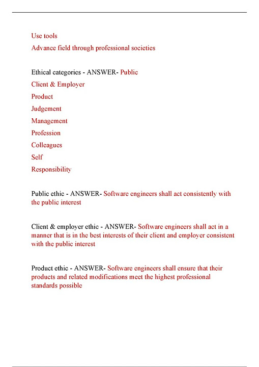 PURDUE CS 307 FINAL EXAM ACTUAL EXAM 250 QUESTIONS AND CORRECT DETAILED ...