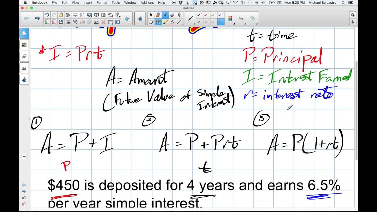 Simple Interest Grade 11 University Lesson 7 1 3 21 16 - YouTube