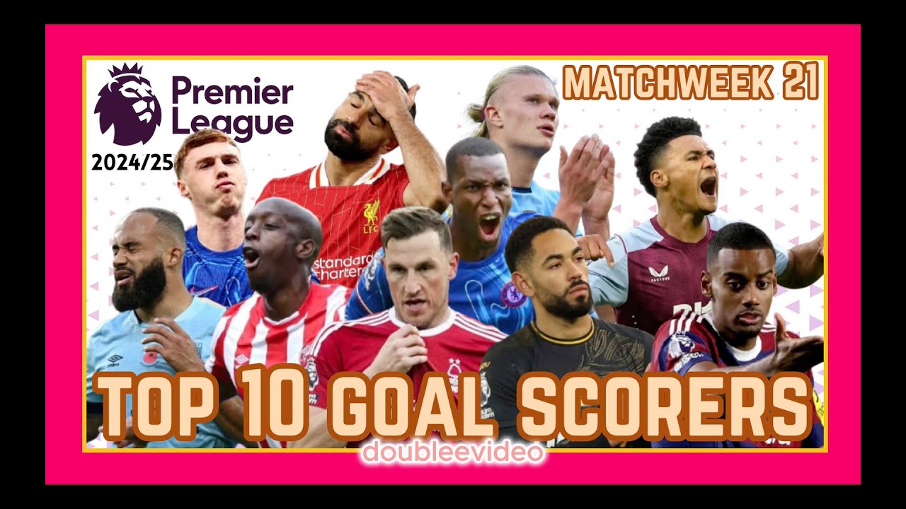 PREMIER LEAGUE TOP 10 GOAL SCORERS 2024/25 TODAY - MATCHWEEK 21 - YouTube