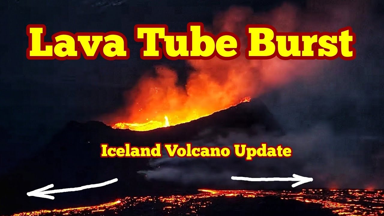Lava Tube Burst Open, Iceland Volcano Update , Sundhnúka KayOne Crater ...