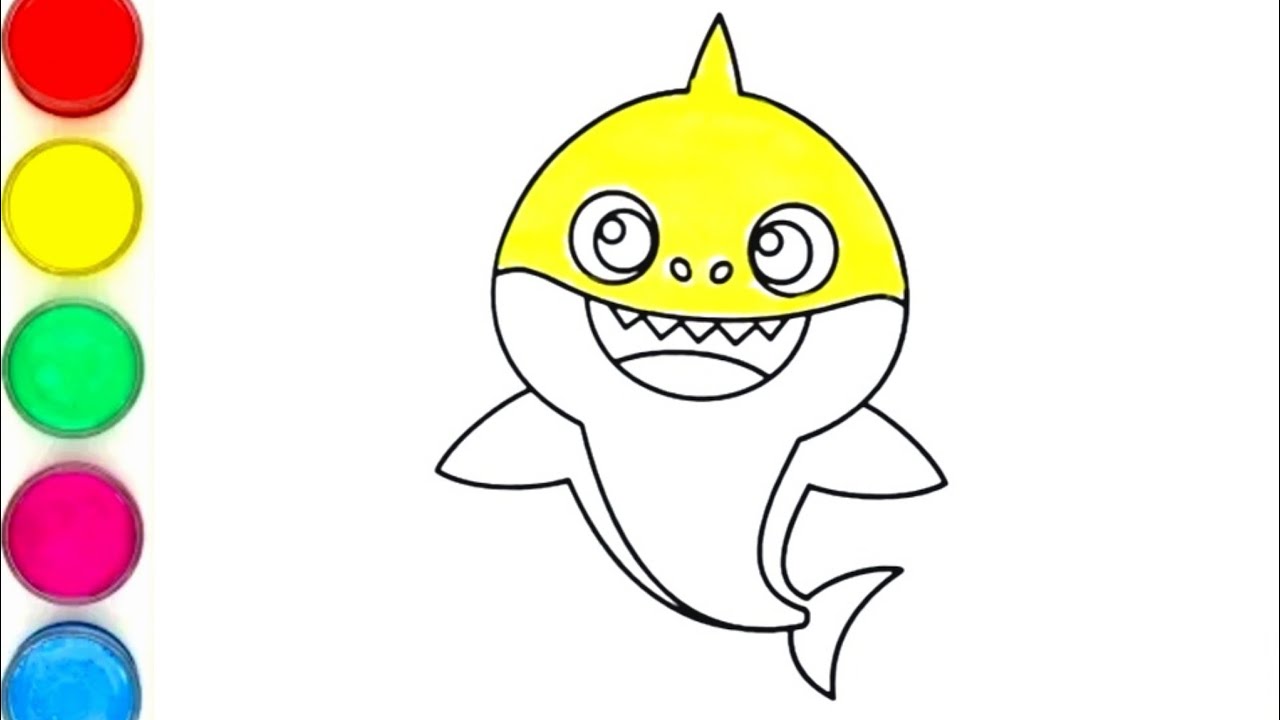 How to draw Baby Shark || Easy Art for kids || Arti Huda - YouTube