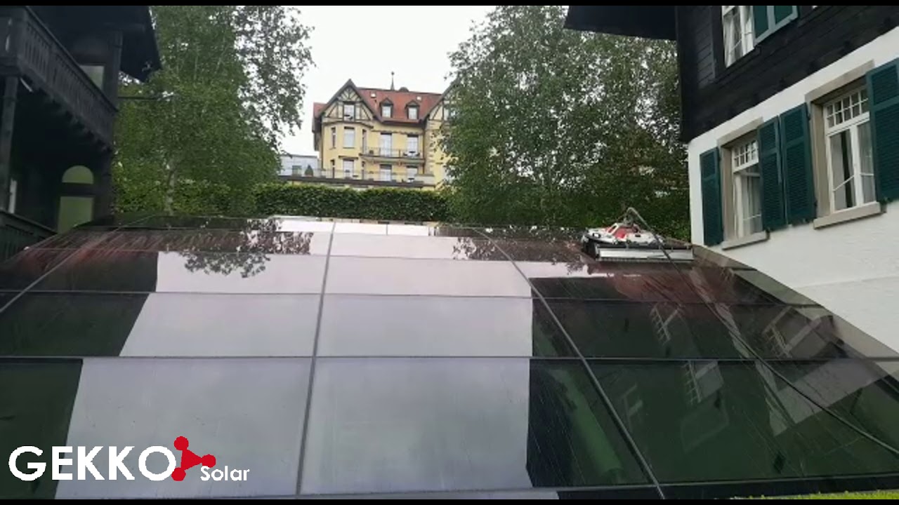 Cleaning of glass canopy with our GEKKO Solar - YouTube