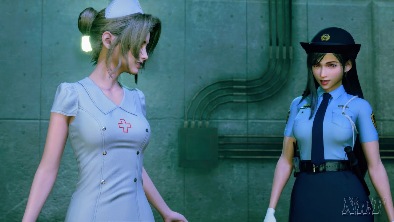 Tifa Officer VS. Aerith Nurse - Final Fantasy 7 Remake - YouTube