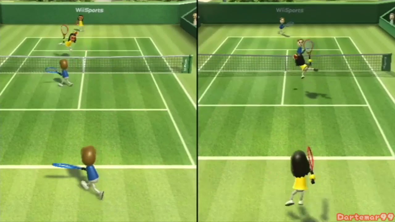 Wii Sports: Tennis - Guest B vs Guest D - YouTube