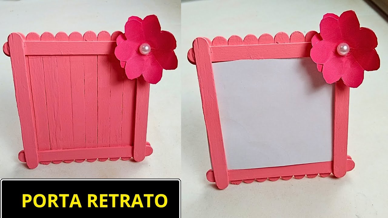 DIY - PORTA RETRATO DE PALITOS DE PICOLÉ - YouTube