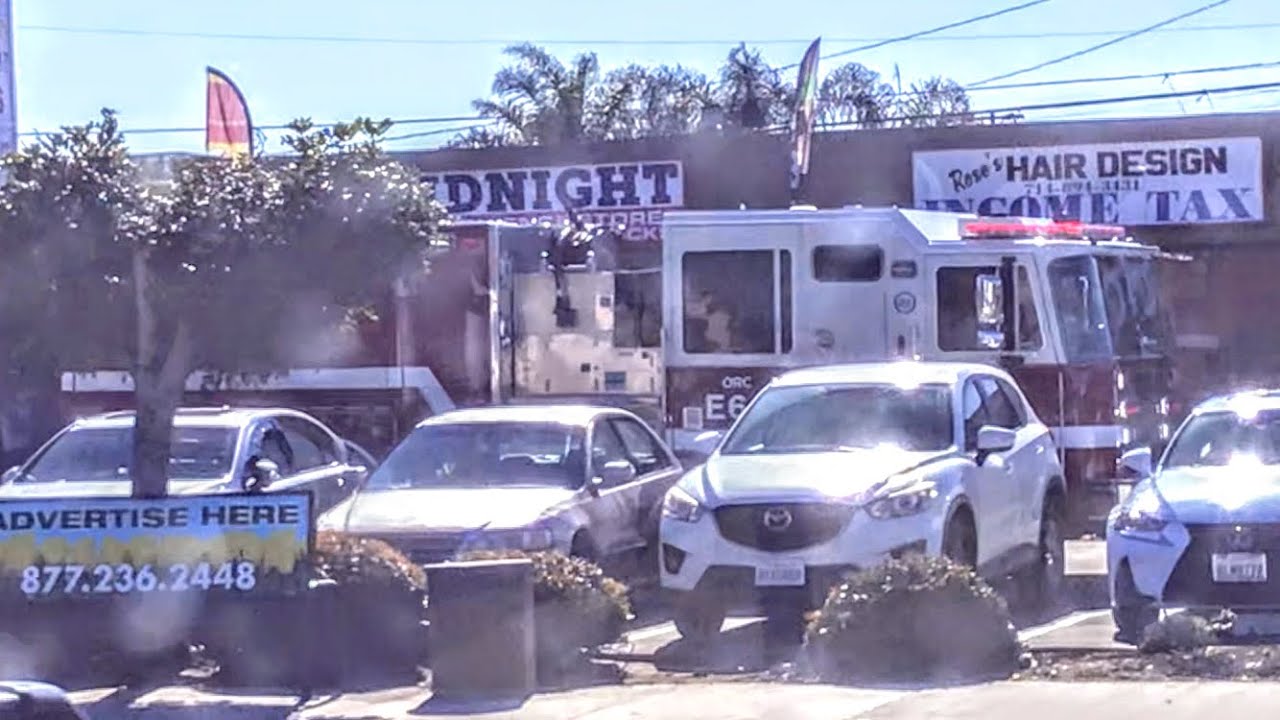 OCFA Engine 64 and Westminster Police responding - YouTube