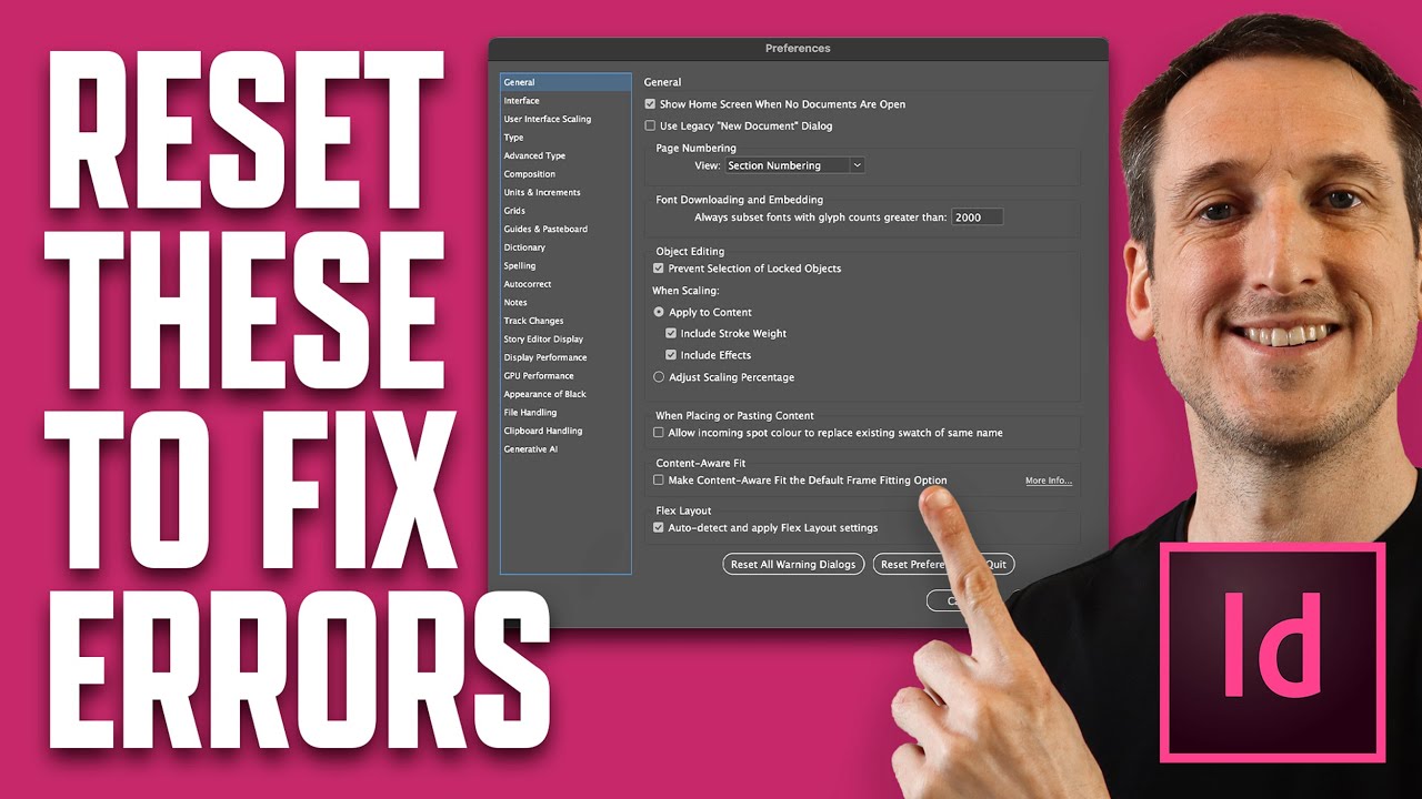 How to Reset InDesign Preferences: A Quick Fix for Errors - YouTube