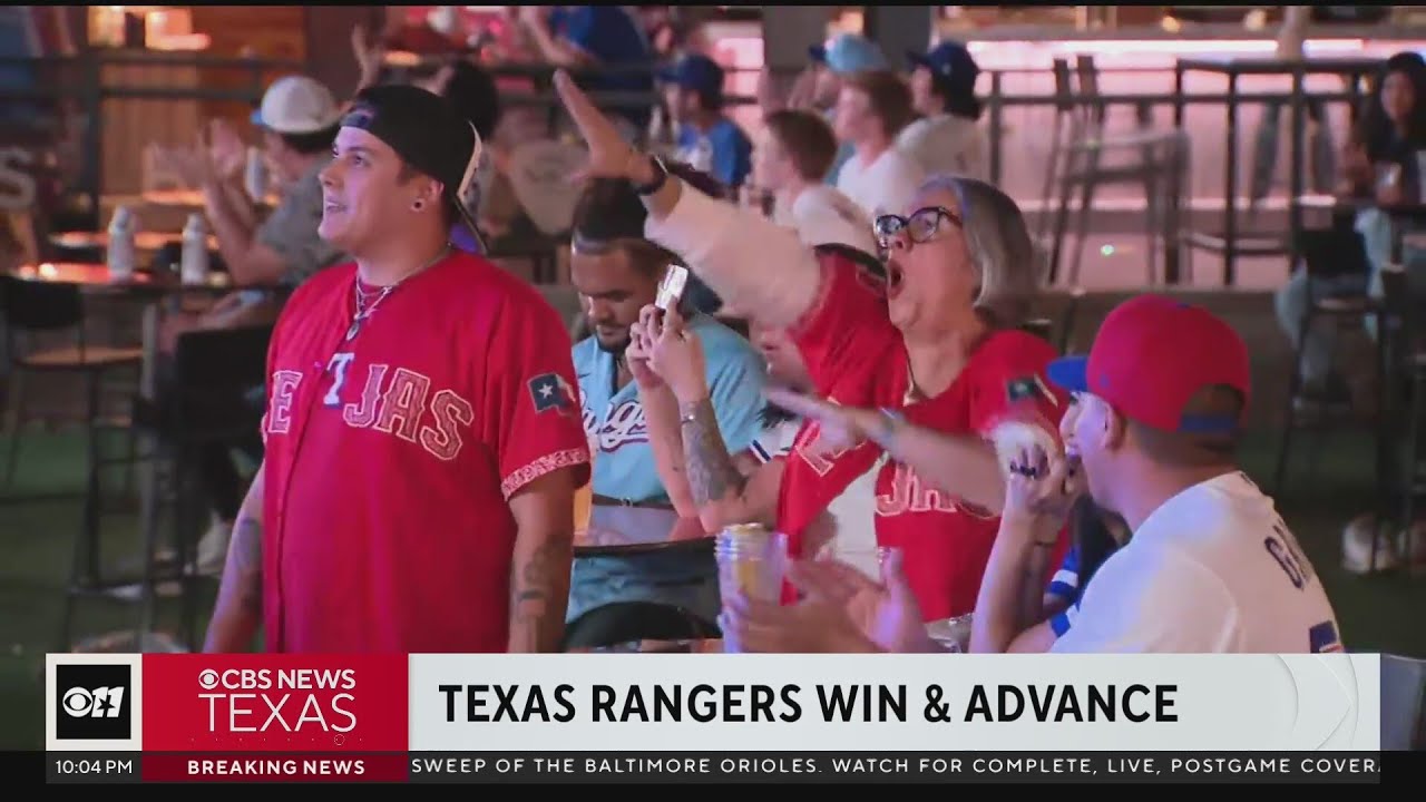 Rangers fans celebrate as team makes 3-game sweep against Orioles - YouTube