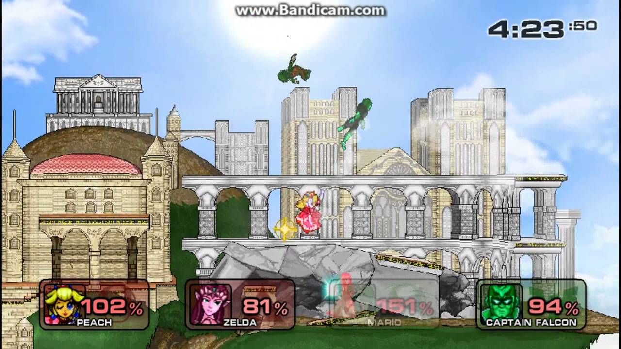 Super Smash Flash 2 ep 34 Zelda and Peach VS Mario and Captain Falcon ...