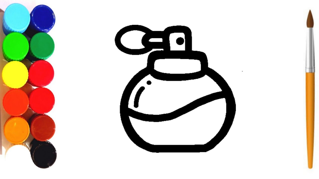 How to Draw Perfume For Kids Step by Step and Coloring | Perfume ...