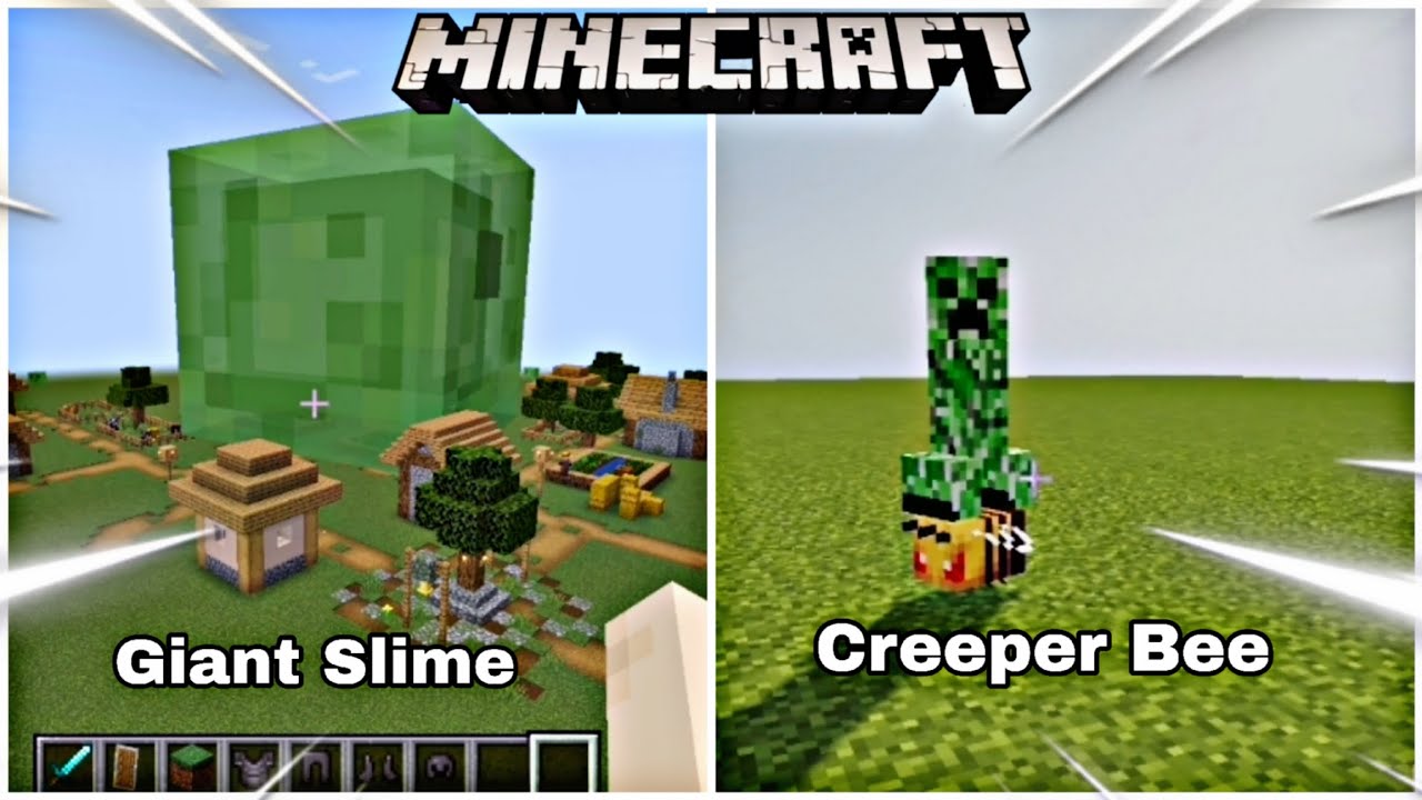 How to get Minecraft giant Slime command 😲|| Minecraft creeper Bee ...