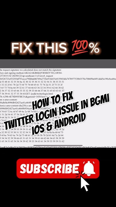 💯 Signature Does Not Match The Request | Bgmi Twitter Login Problem | Bgmi Login Problem # ...
