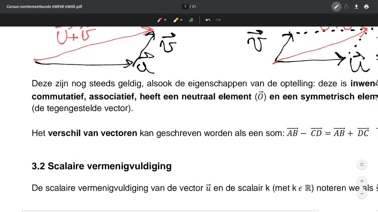 Ruimtemeetkunde les 2: optellen en scalaire vermenigvuldiging van ...