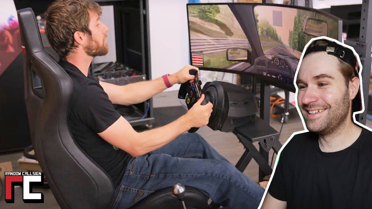 Reacting to Linus Tech Tips sim racing build - YouTube