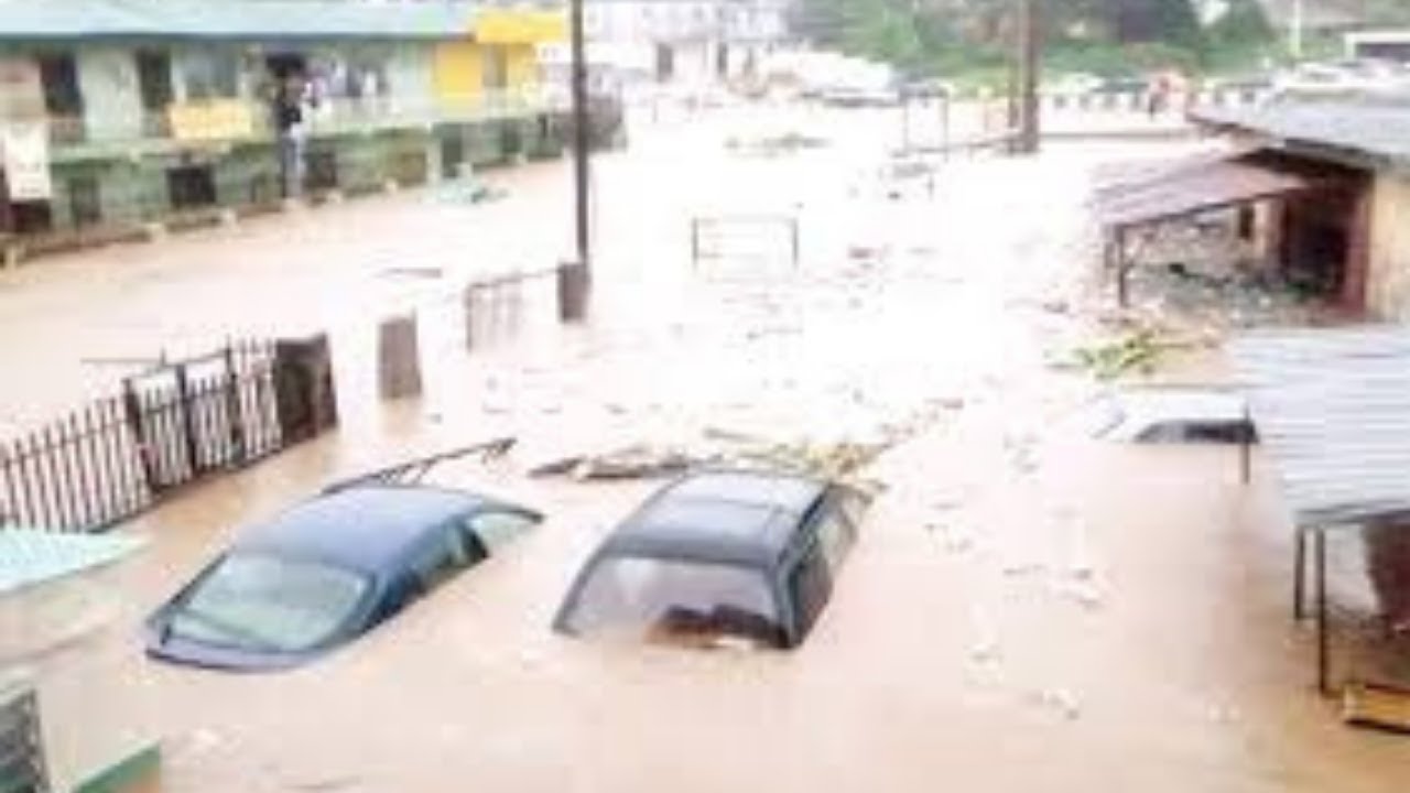 Africa, Zambia, Lusaka City are Flooded with Heavy Rain City Roads with ...