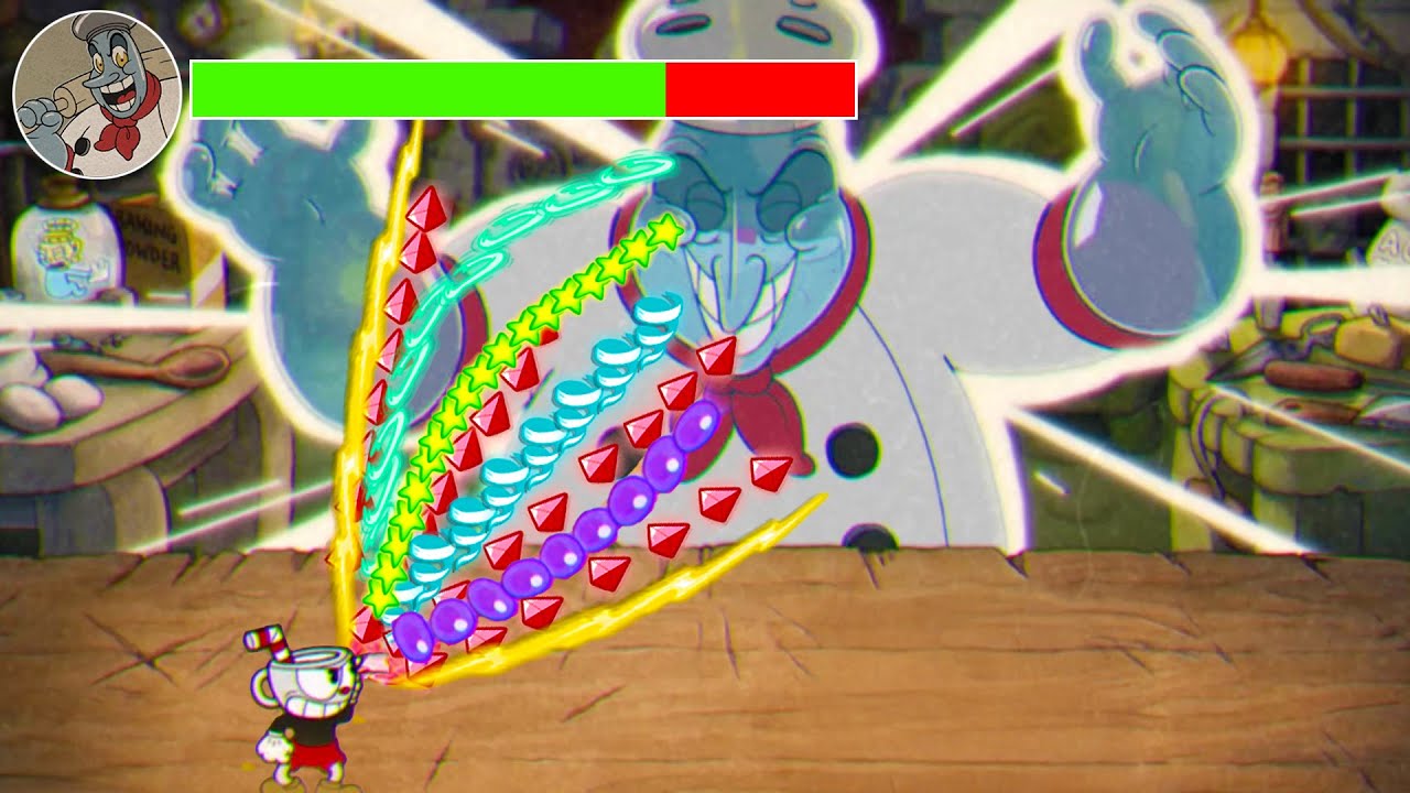 Cuphead - All Bosses with All Weapons Together & Extreme Fire Rate ...
