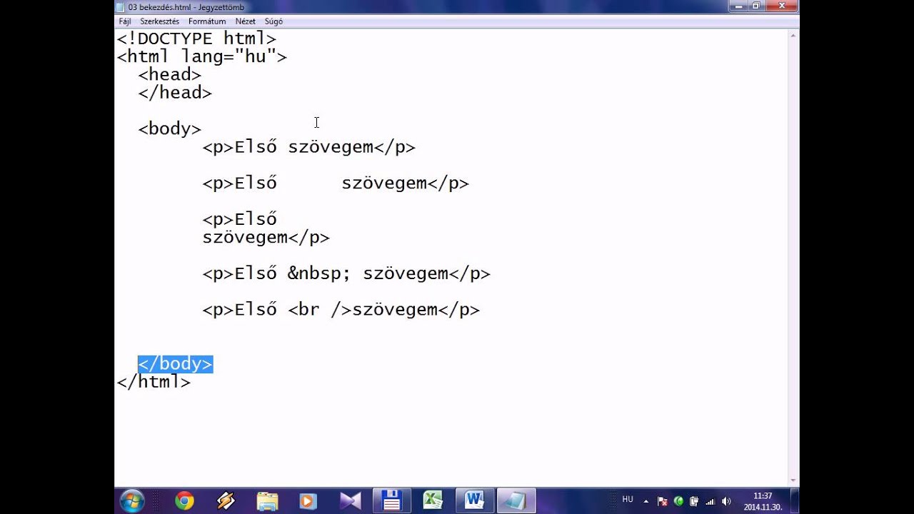 HTML alapok 1 - YouTube