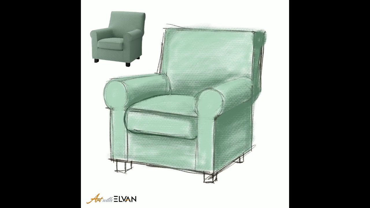 How to Draw Chair - with using geometric shapes - YouTube