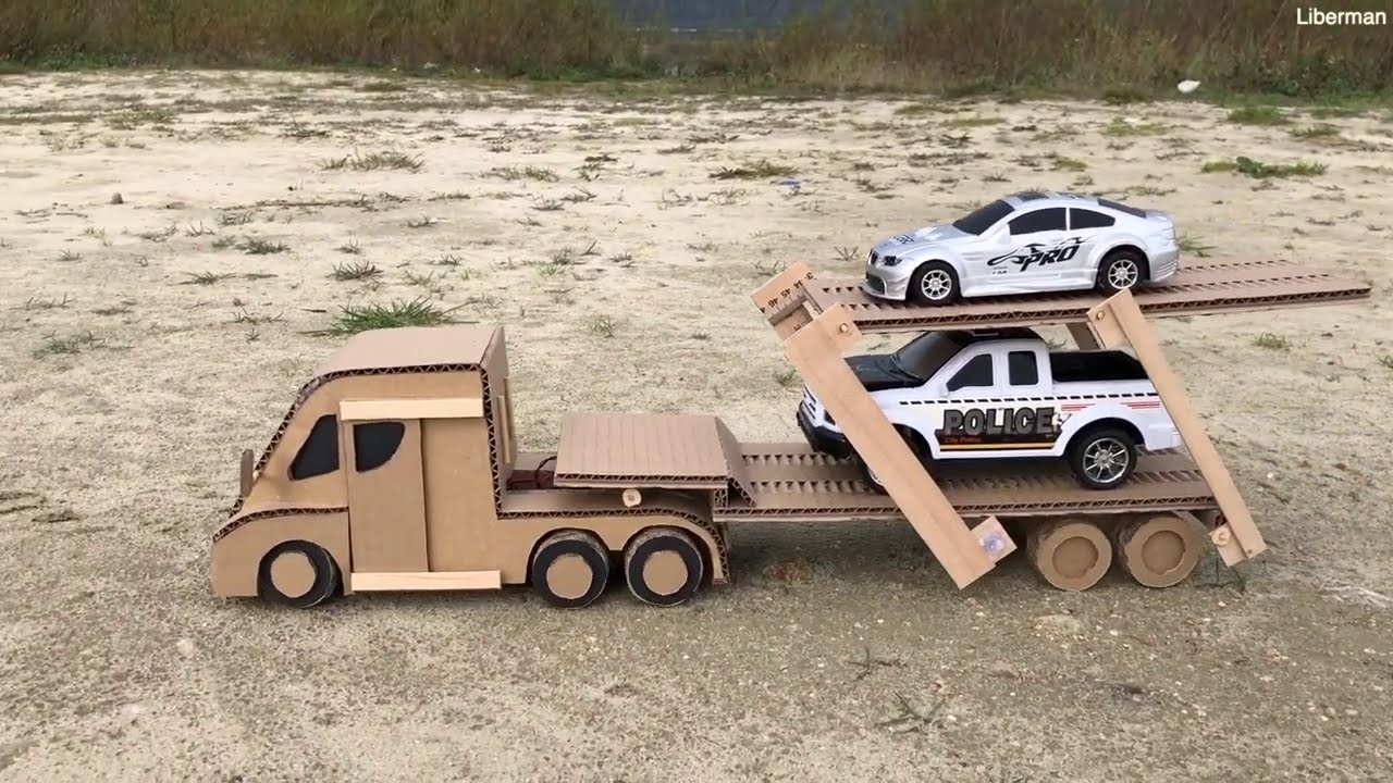 Tesla Semi Truck Auto Transporter from Cardboard | Diy Cardboard Car ...