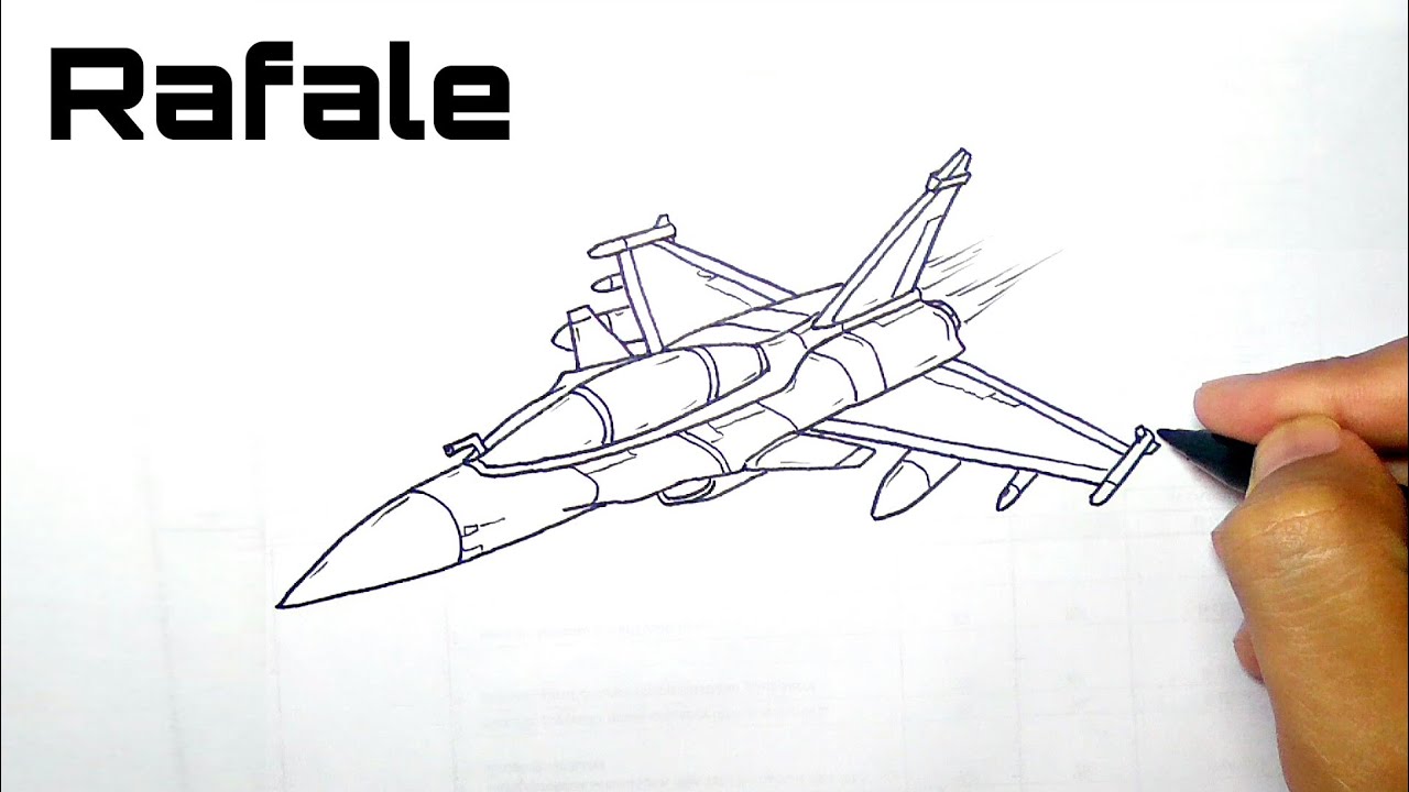How to draw rafale fighter jet easy || rafale - YouTube