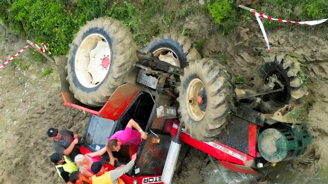 Tractor Overturned in the Forest - Best Tractor Show - YouTube