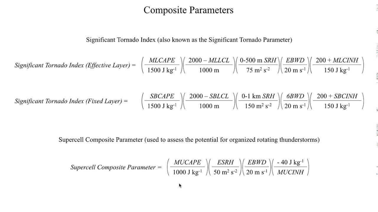 METR2023 - Lecture 22 - Segment 6: Severe Weather Composite Parameters ...