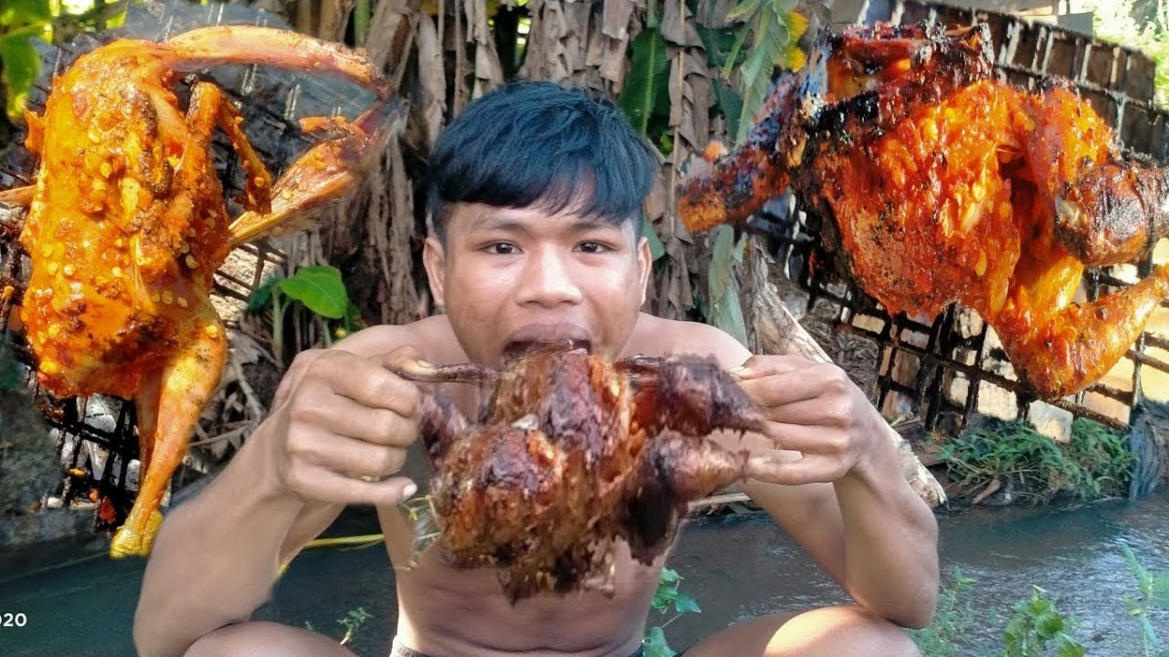 Survival Skills Cooking Crispy Roasted Birds In Rice Fields Bird Recipe ...