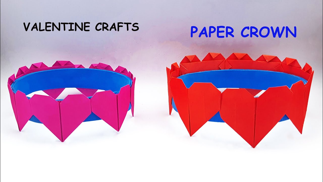 How To Make Paper Crown | Valentines Day Crafts Using Paper - YouTube