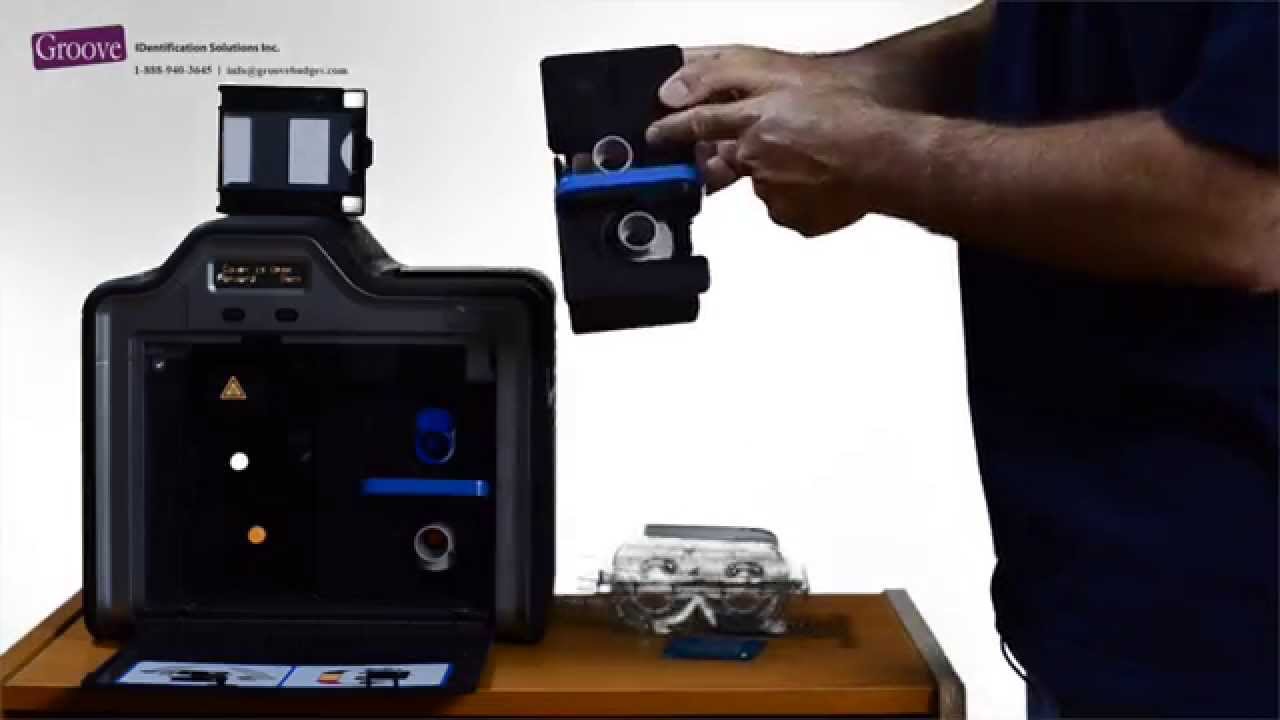 Fargo HDP5000 card printer ribbon and Retransfer Film installation ...