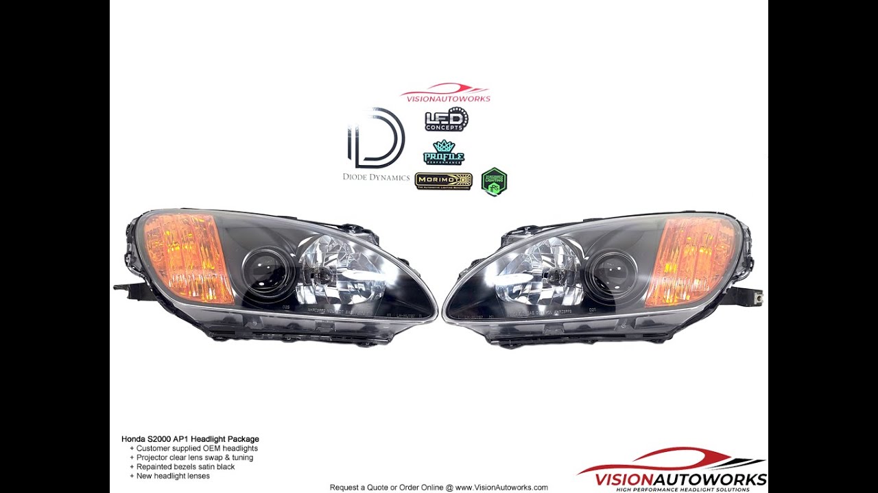 Honda S2000 AP1 headlights complete refurb with new lenses, projector ...