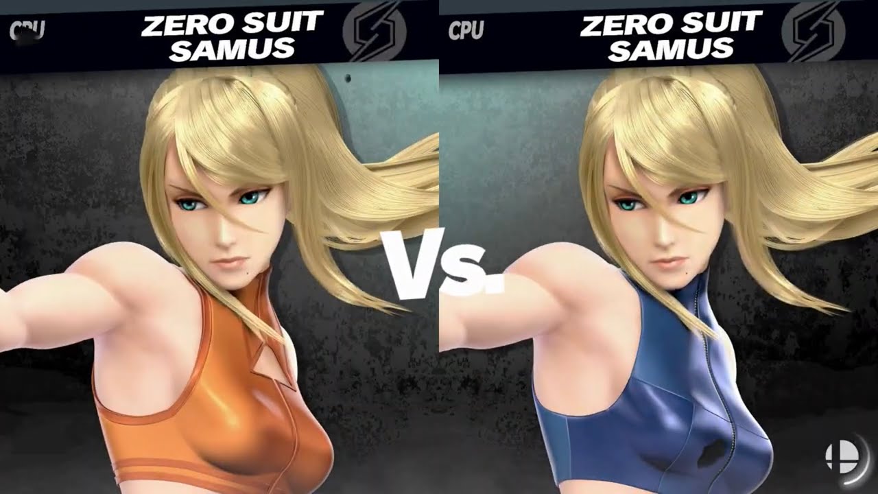Super Smash Bros Ultimate Zero Suit Samus Orange Shorts Vs Zero Suit Samus Blue Shorts 2