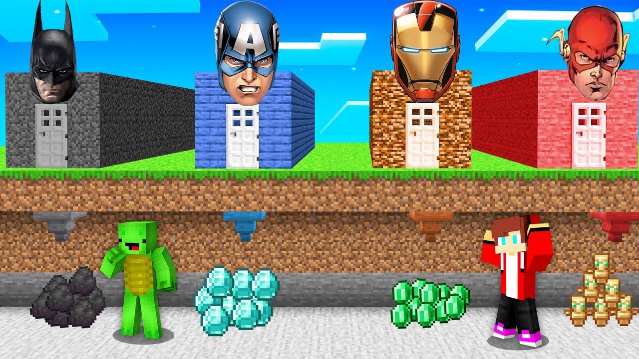 4 Ways to Steal TREASURE From SUPERHERO Security Houses in Minecraft ...