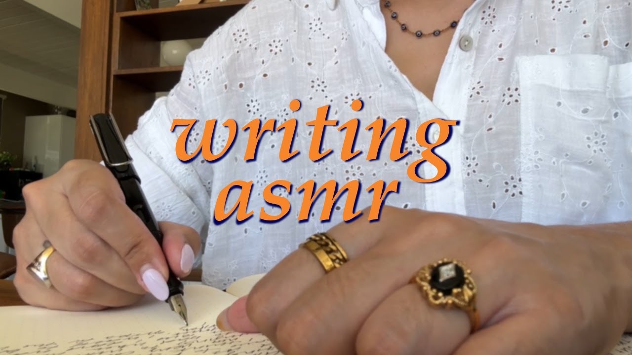 satisfying writing asmr with fire and rain background - YouTube