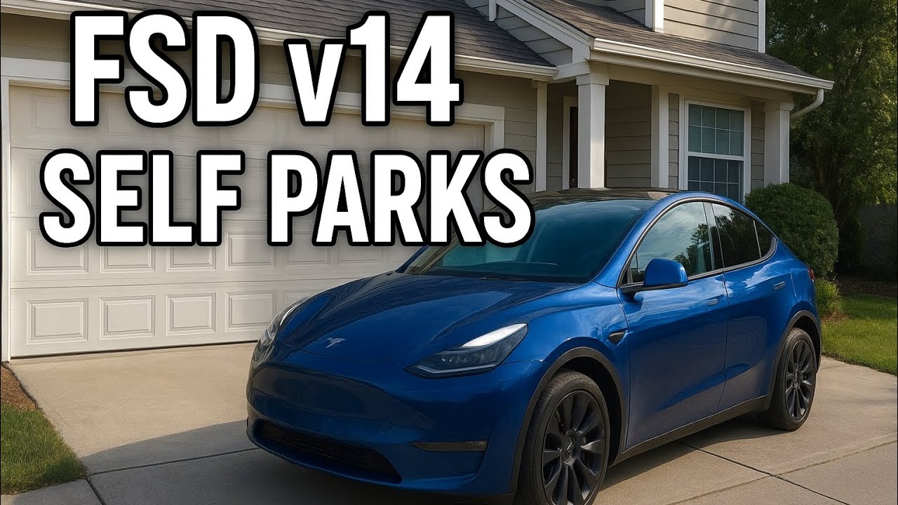 Tesla can now park at destinations in v14! - YouTube
