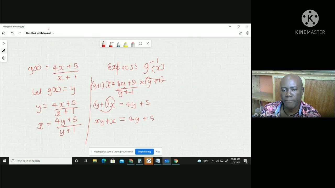 Relations and Functions: Inverse of a Function Parts 5. #csec #cxc #mathematics #maths #tutorial ...